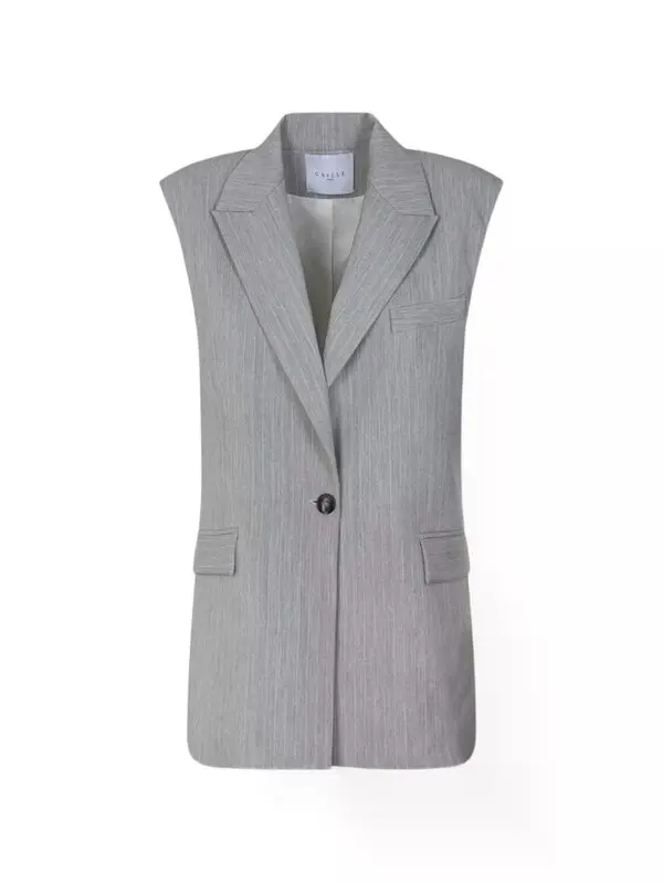 GAËLLE PARIS Gaelle Pinstripe Peak Lapel Gilet