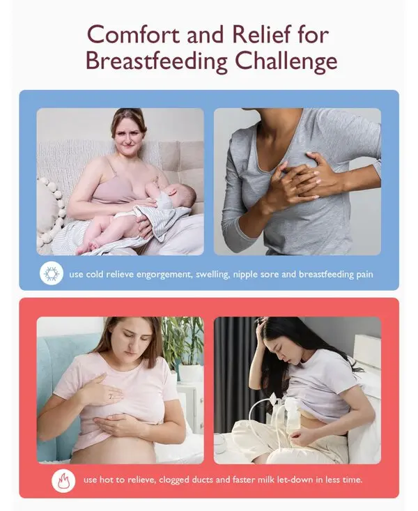 MOMCOZY Large Reusable Breast Therapy Packs, 2 Pack