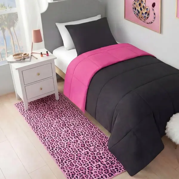 Juicy Couture Finely Washable Rug With Leopard Print - Timeless Leopard Light Pink