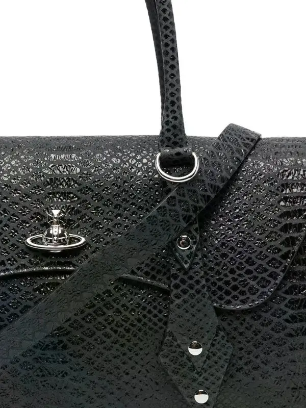 VIVIENNE WESTWOOD Orb Plaque Snakeskin-effect Tote Bag