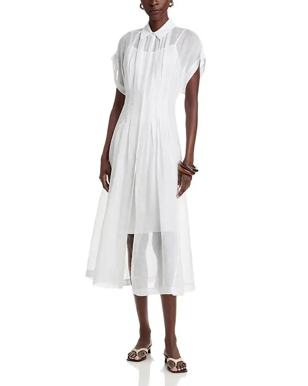 Hugo Boss Davinata Sheer Shirt Dress - White