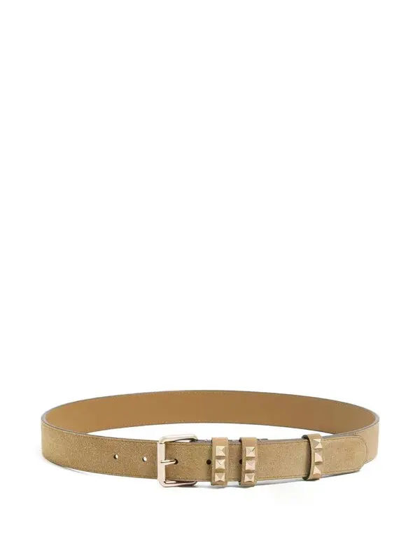 Valentino Garavani Rockstud Suede Belt - Neutrals