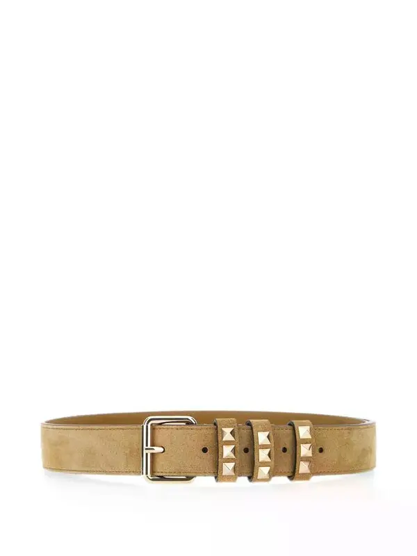 Valentino Garavani Rockstud Suede Belt - Neutrals