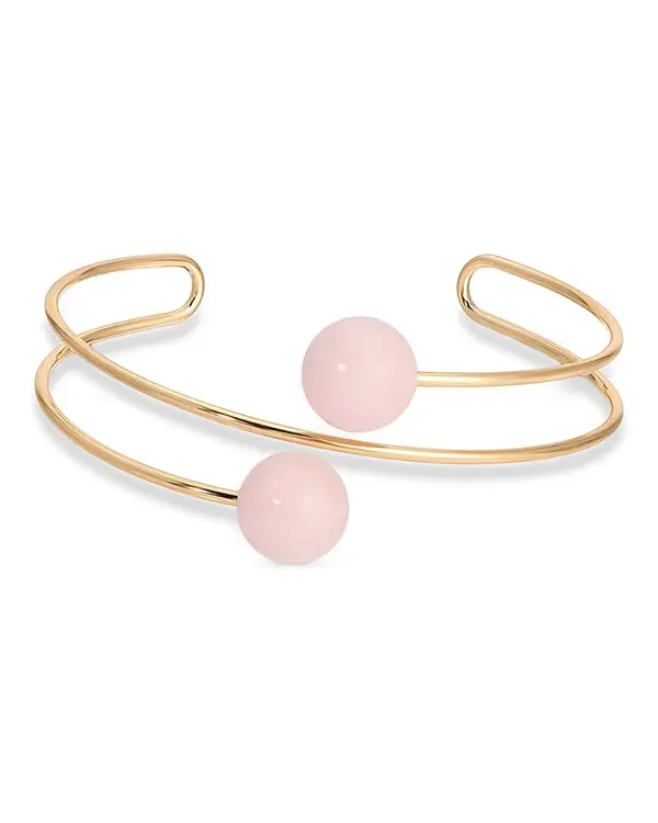 Ettika Summer Escape Stone Cuff Bracelet - Rose Quartz