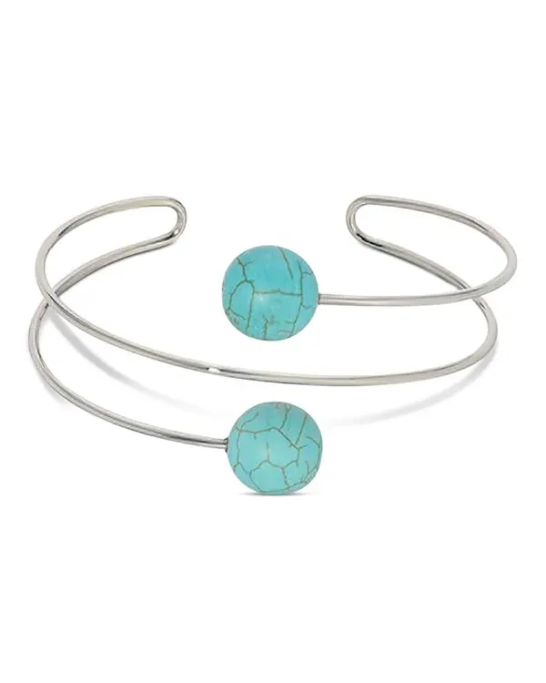 Ettika Summer Escape Stone Cuff Bracelet - Turquoise/silver