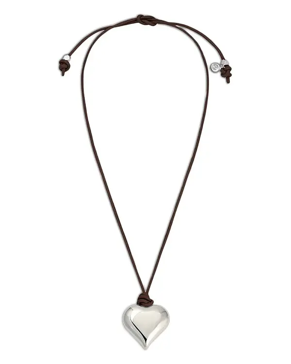 Ettika Heart Cord Pendant Necklace - Chocolate
