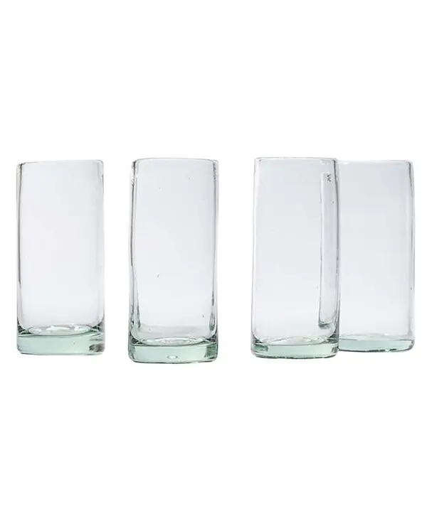 VERVE CULTURE Handblown Glasses Highball Set Of 4 - Clear