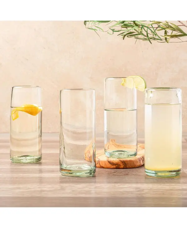 VERVE CULTURE Handblown Glasses Highball Set Of 4 - Clear