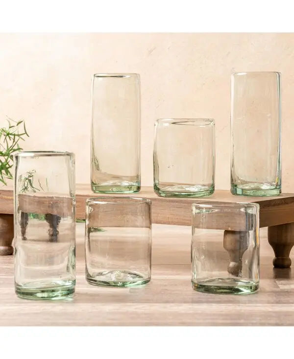 VERVE CULTURE Handblown Glasses Highball Set Of 4 - Clear