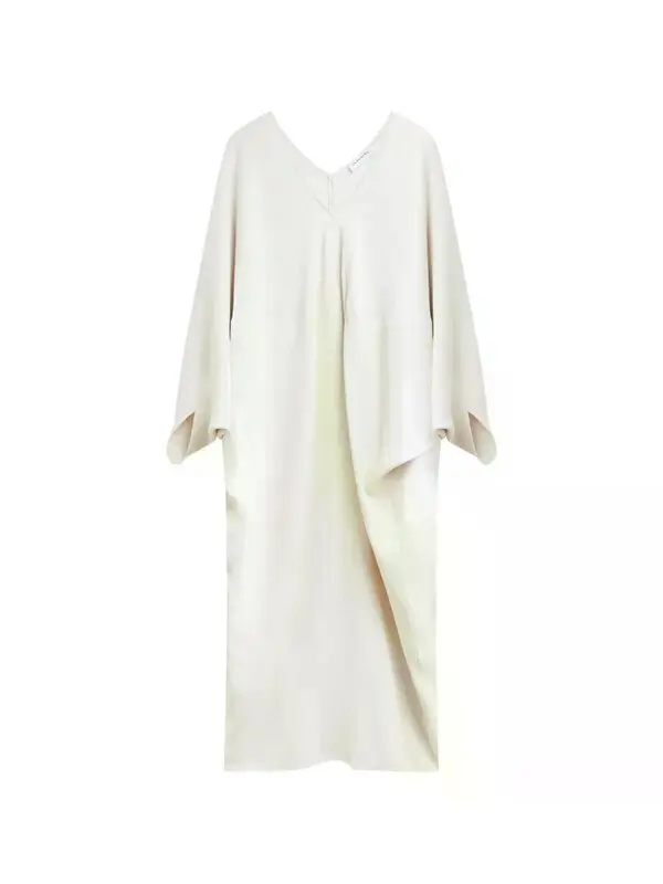 THE FRANKIE SHOP Draped V-neck Midi Dress - White