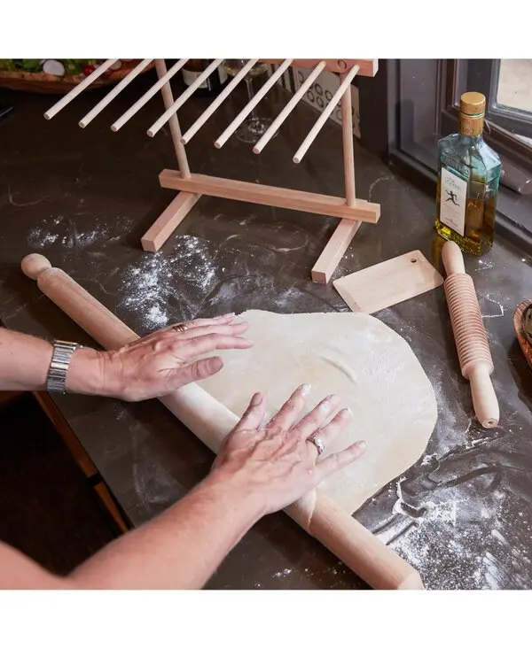 VERVE CULTURE Beechwood Long Rolling Pin & Pasta Scraper