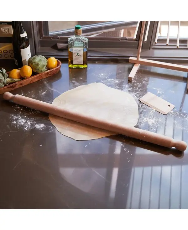 VERVE CULTURE Beechwood Long Rolling Pin & Pasta Scraper