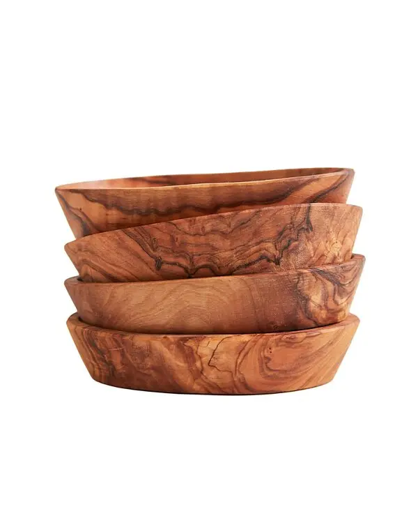 VERVE CULTURE Olivewood Aperitivo Bowls Set Of 4 - Brown
