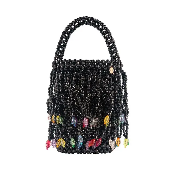 TILLIE BEADS Beaded Tassel Bucket Bag