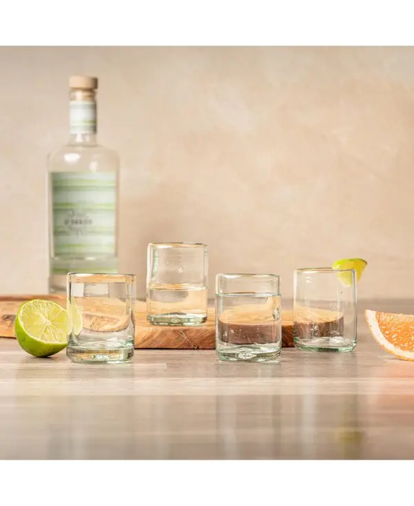 VERVE CULTURE Handblown Shotglasses Set Of 4 - Clear