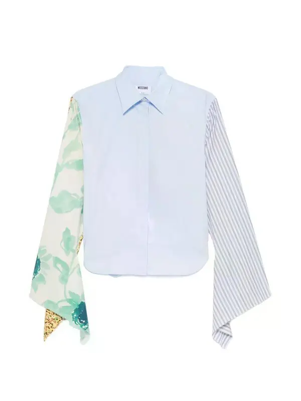 Moschino Panelled Long-sleeve Shirt - Blue