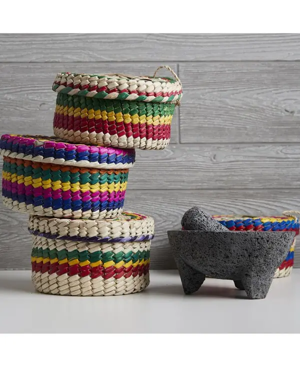 VERVE CULTURE Molcajete In Tortila Basket