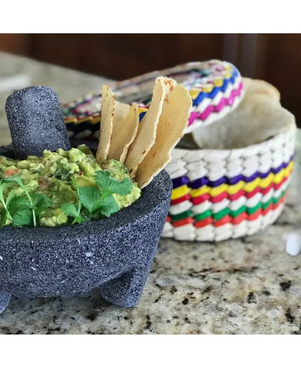 VERVE CULTURE Molcajete In Tortila Basket
