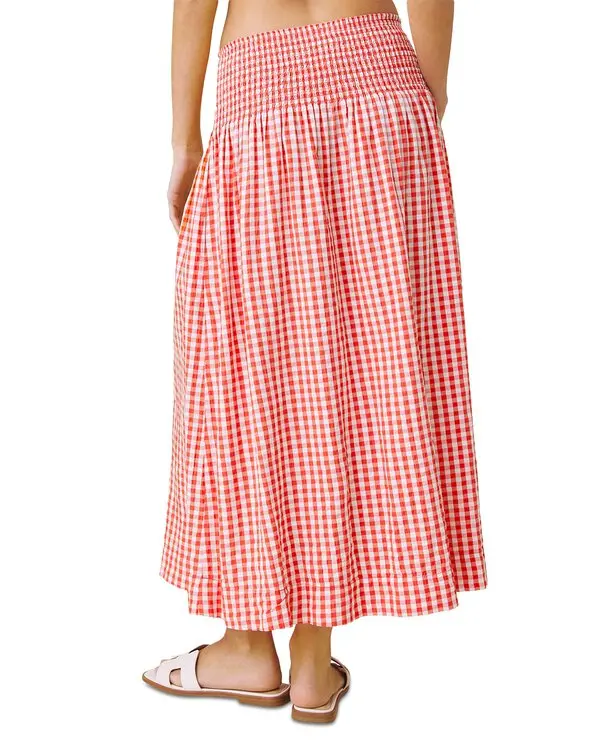 Splendid Gigi Gingham Midi Skirt - Firework/white