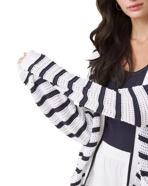 Splendid Striped Open Cardigan In Cotton
