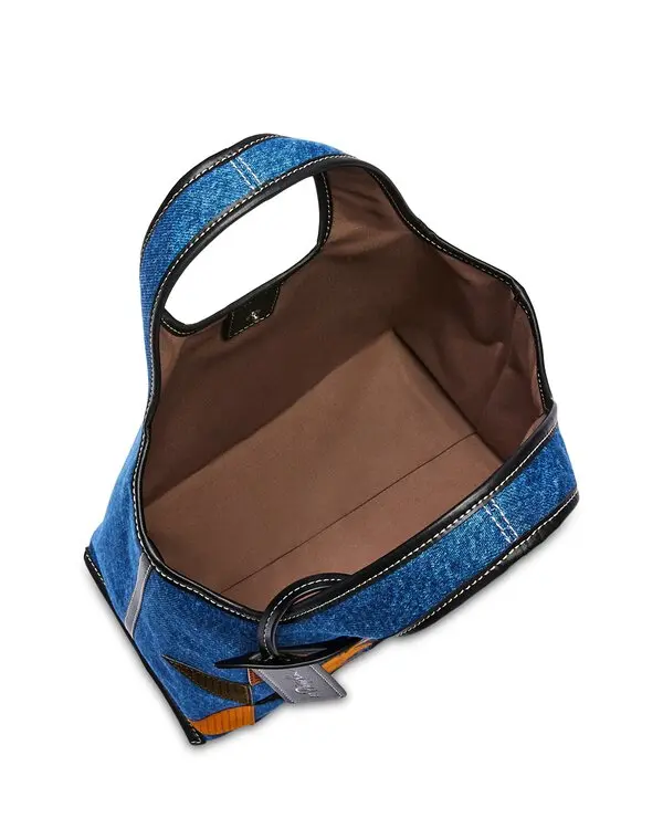 3.1 Phillip Lim Denim Mini Market Tote With Suede Quilting - Blue Indigo