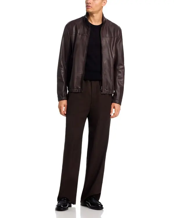 BOSS X Beckham Molta Leather Jacket - Medium Brown