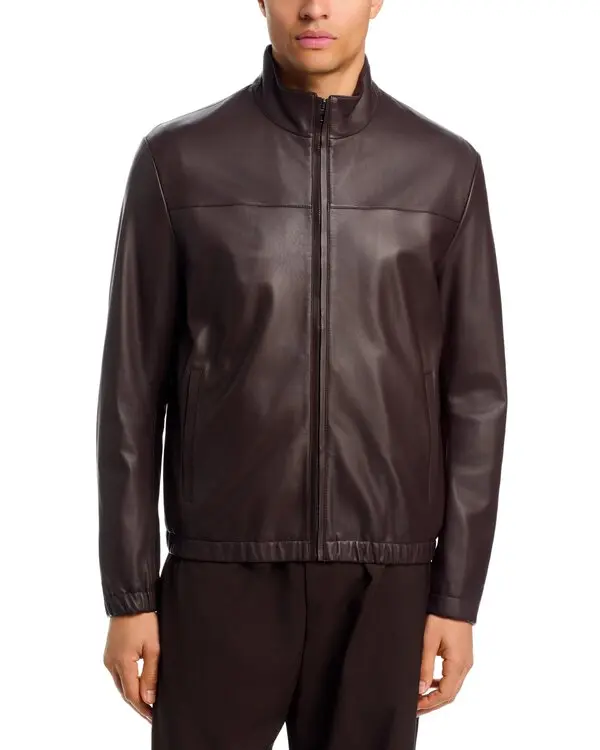 BOSS X Beckham Molta Leather Jacket - Medium Brown