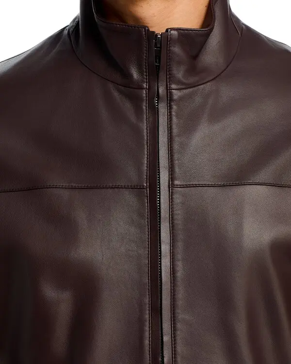BOSS X Beckham Molta Leather Jacket - Medium Brown