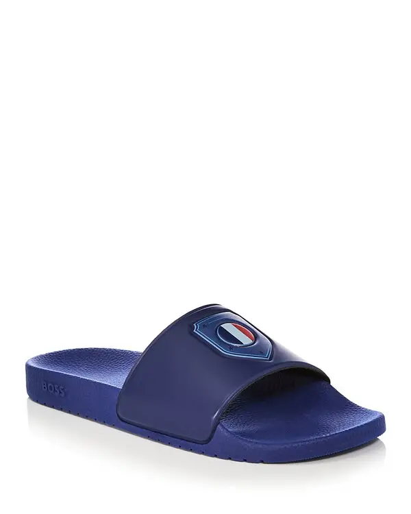 BOSS Aryeh Soccer Slides - France - Navy