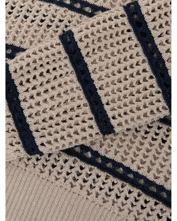 REISS Skylar Striped Knit Jumper - Neutral/navy