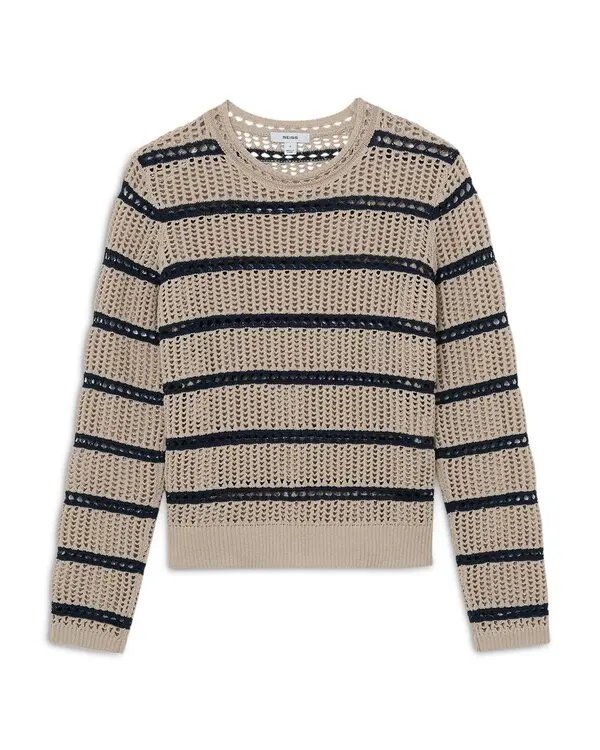 REISS Skylar Striped Knit Jumper - Neutral/navy