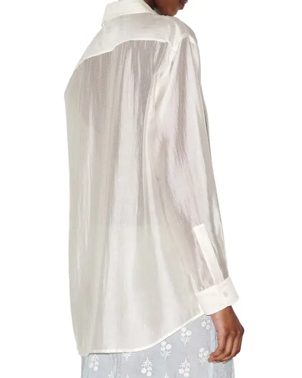 REFORMATION Eli Oversized Shirt - Sheery Ivory