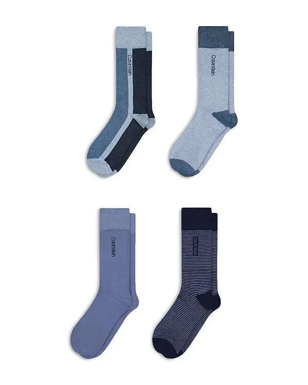 Calvin Klein Crew Socks Pack Of 4 - Blue Multi