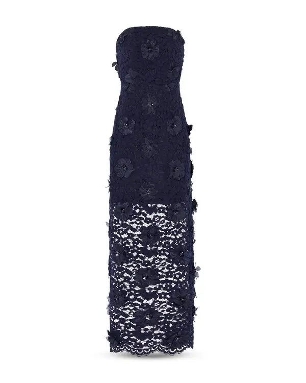MILLY Orion Tulip Jacquard Strapless Dress