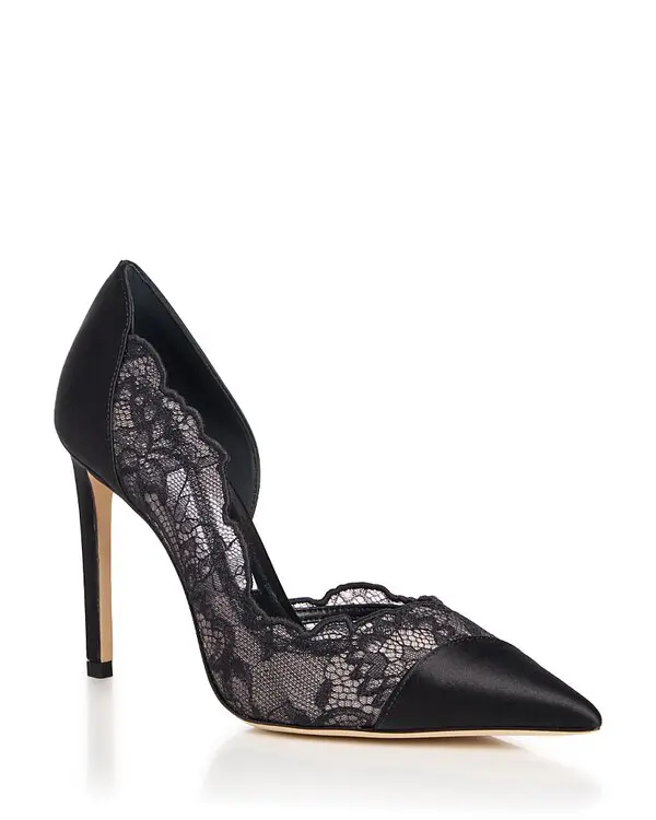 JIMMY CHOO Brigitte 100 Lace And Satin Pumps - Black/black