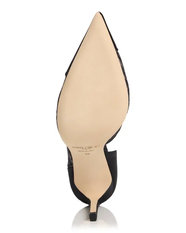 JIMMY CHOO Brigitte 100 Lace And Satin Pumps - Black/black
