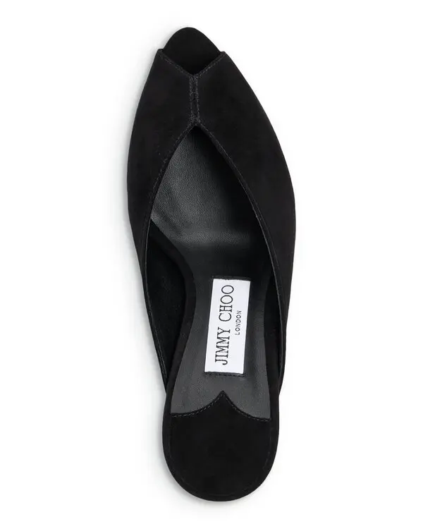 JIMMY CHOO Glace 80 Mules - Black/clover