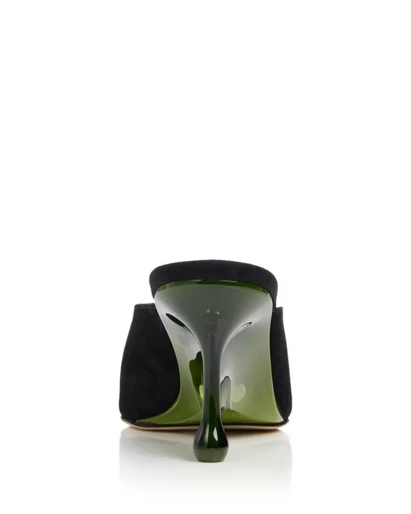 JIMMY CHOO Glace 80 Mules - Black/clover