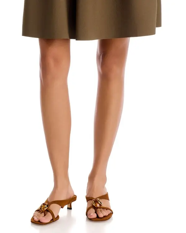 JIMMY CHOO Emeri Suede Sandals With Resin Stone Embellishment - Tan/amber