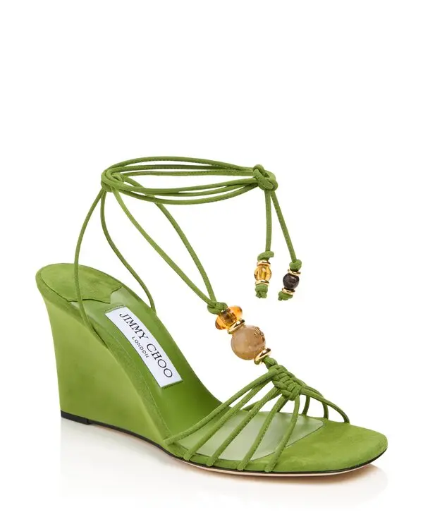JIMMY CHOO Lova 85 Wedge Sandals - Clover Mix