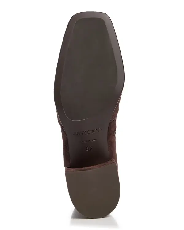 JIMMY CHOO Suede Ankle Boots - Chocolate