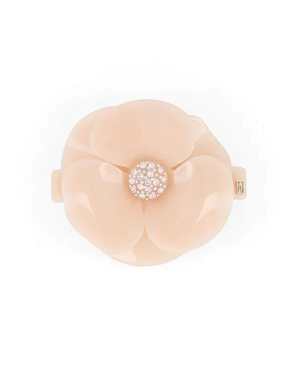 Alexandre De Paris Camellia Flower Acetate Hair Barrette - Beige