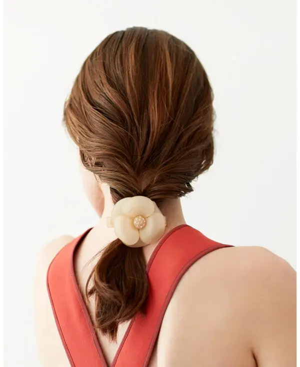 Alexandre De Paris Camellia Flower Acetate Hair Barrette