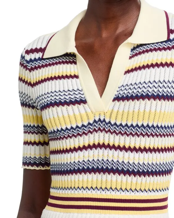 Simkhai Striped Knit Polo Dress