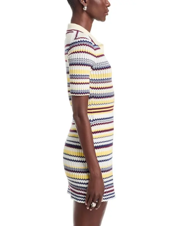 Simkhai Striped Knit Polo Dress