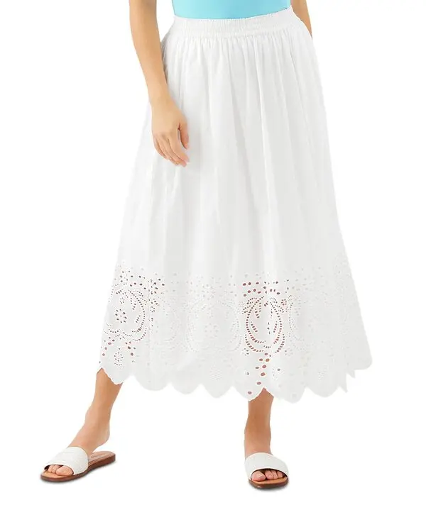 Karen Kane Embroidered Cutout Midi Skirt