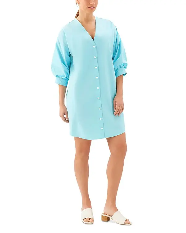 Karen Kane Lantern Sleeve Button Dress