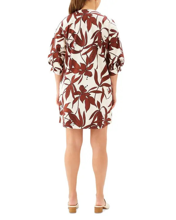 Karen Kane Lantern Sleeve Printed Shirt Dress