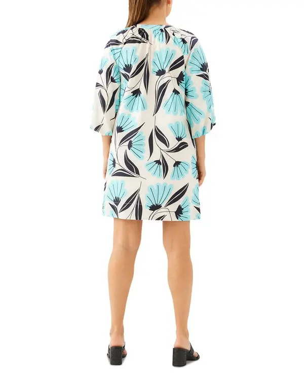 Karen Kane Puff Sleeve Peasant Dress With Floral