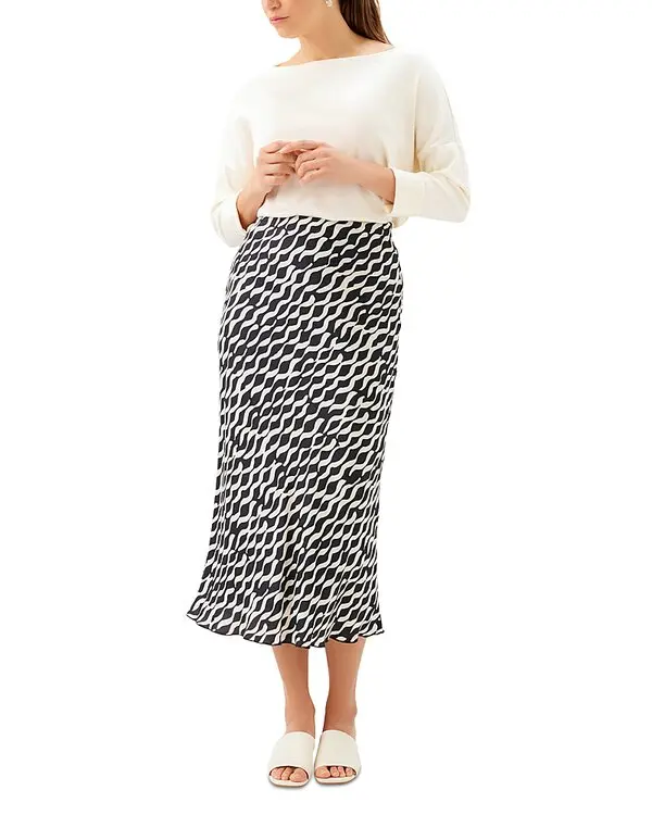 Karen Kane Satin Bias Cut Skirt - Print